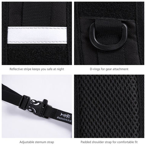 Bassdash Backpack Straps Replacement Adjustable Padded Shoulder Straps ...