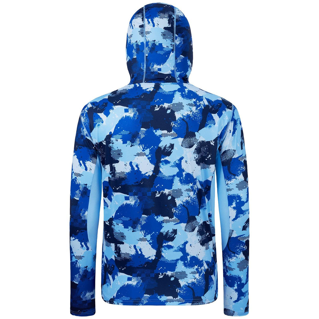 Men's UPF 50+ Camo Fishing Hoodie Shirts with Face Cover FS25M