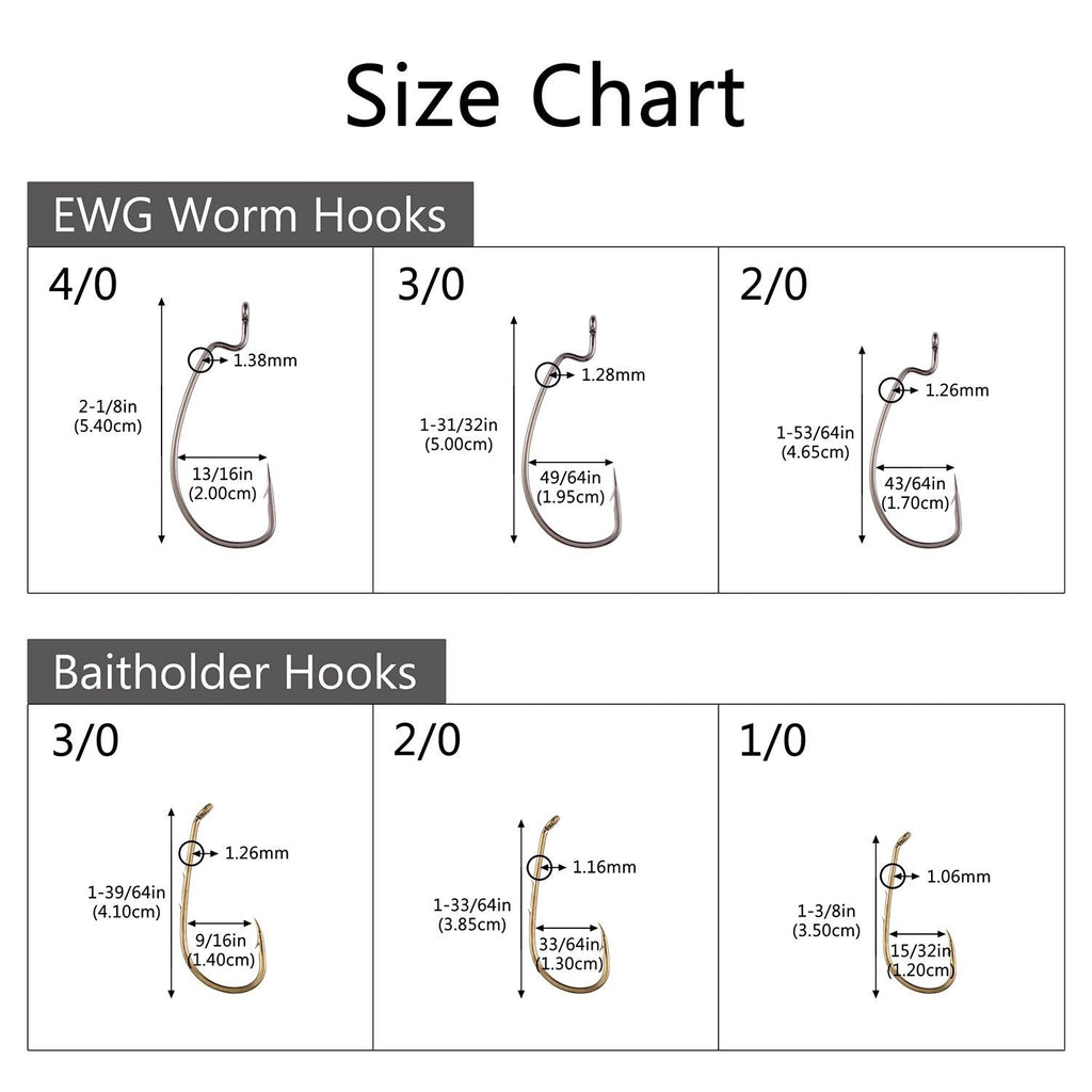 EWG Worm Hooks 30 Pack - Bassdash