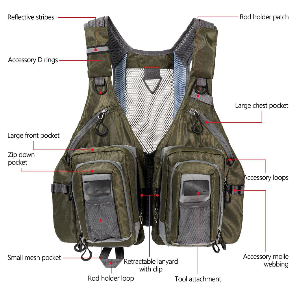 Mens Fly Fishing Vest | Bassdash Fishing