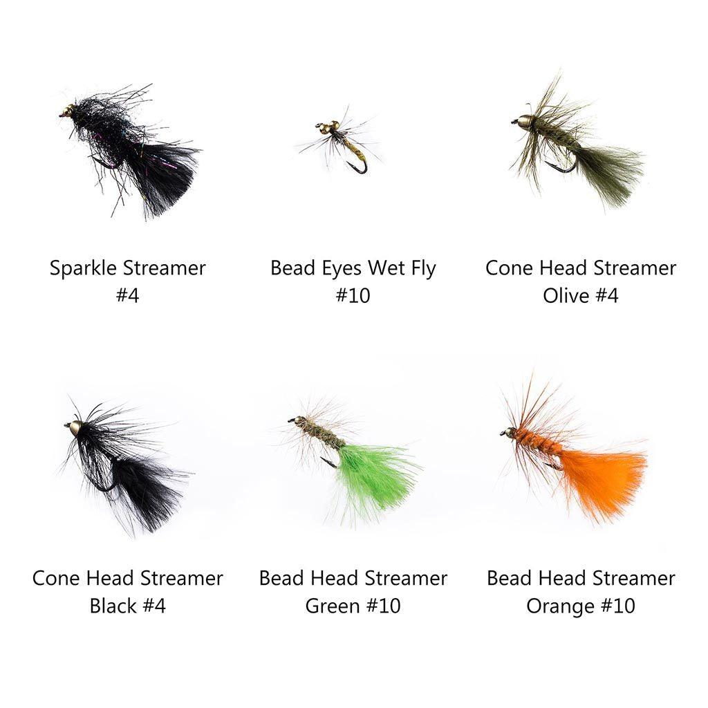 Bassdash 58 Pcs Fly Assortment Dry Flies For Trout Steelhead Salmon Fly ...