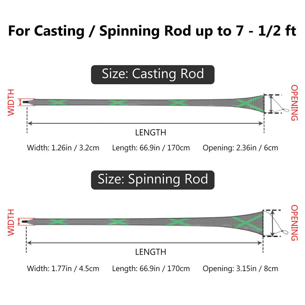 Fishing Rod Sleeves Protective Rod Socks Up to 7-1/2ft